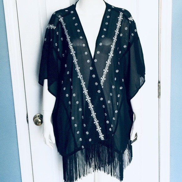 Double Zero | Tops | Double Zero Nwt Fringe Western Sheer Shrug S ...